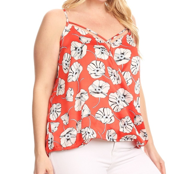 Lilian | Tops | Lilian Plus Size Floral Print Strappy Tunic Top | Poshmark